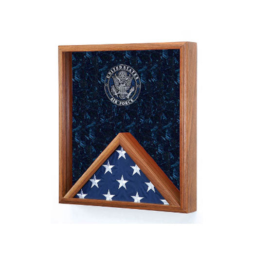 Flags Connections - Air Force Flag Display Case - USAF Flag Case - Oak ...