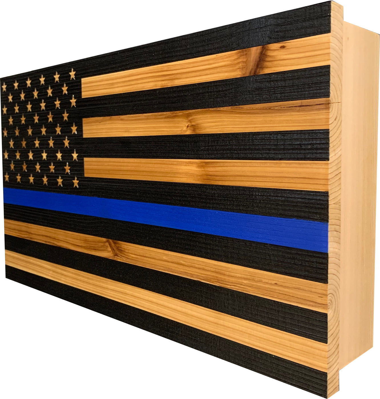 Blue Line American Flag Hidden Gun Storage, Customizable Thin Blue Lin ...