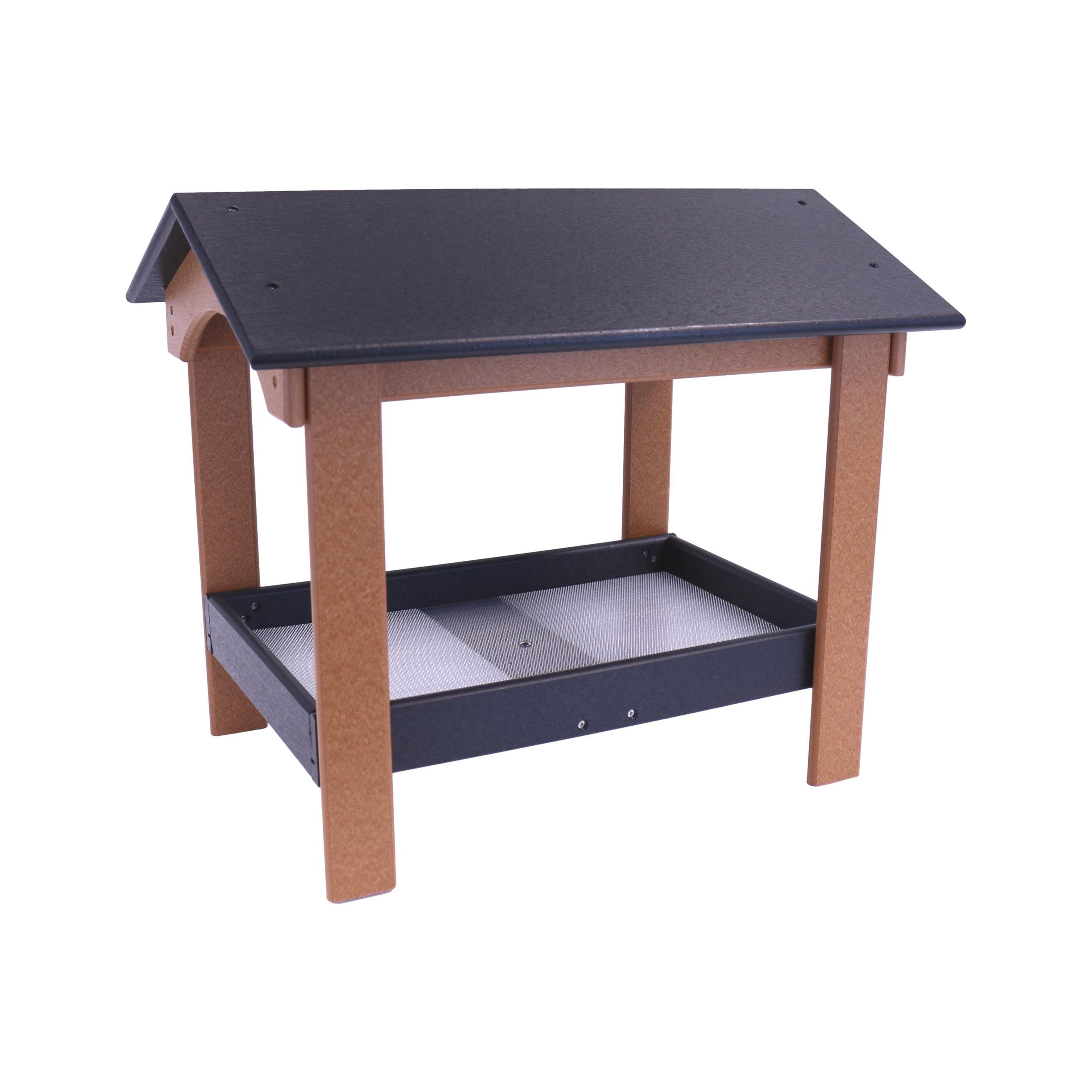 Ground Bird Feeder, Deluxe Fly-Through Covered Feeder for Birds and Sq ...