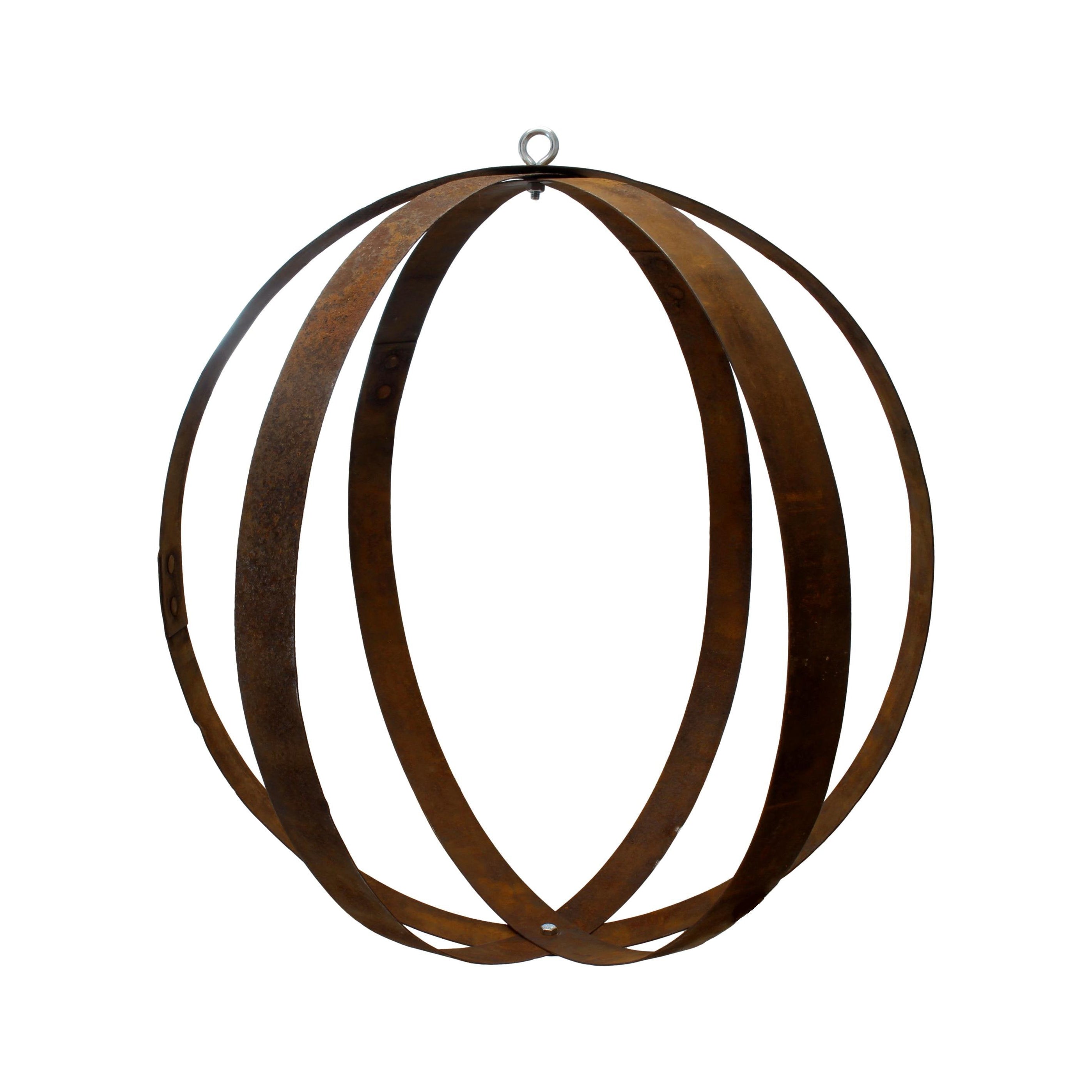 Rustic Hanging Plant Holder, Made with Reclaimed Whiskey Barrel Rings ...