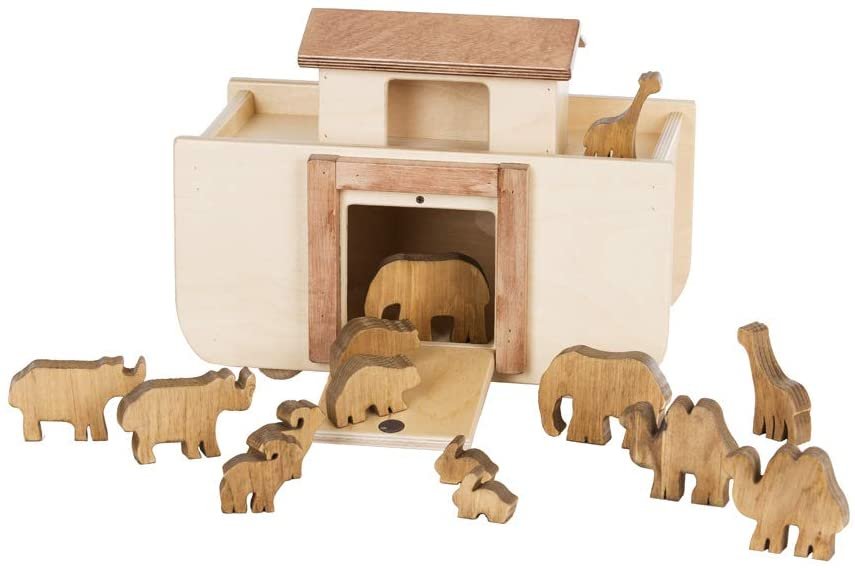 Wooden Noah's Ark Toy with 14 Toy Animals, Amish-Made — BuyAmerican