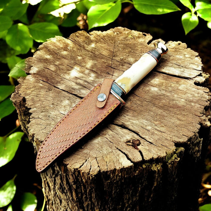 Custom Handmade Bowie Knife - D2 Steel Blade with Bone Handle — BuyAmerican