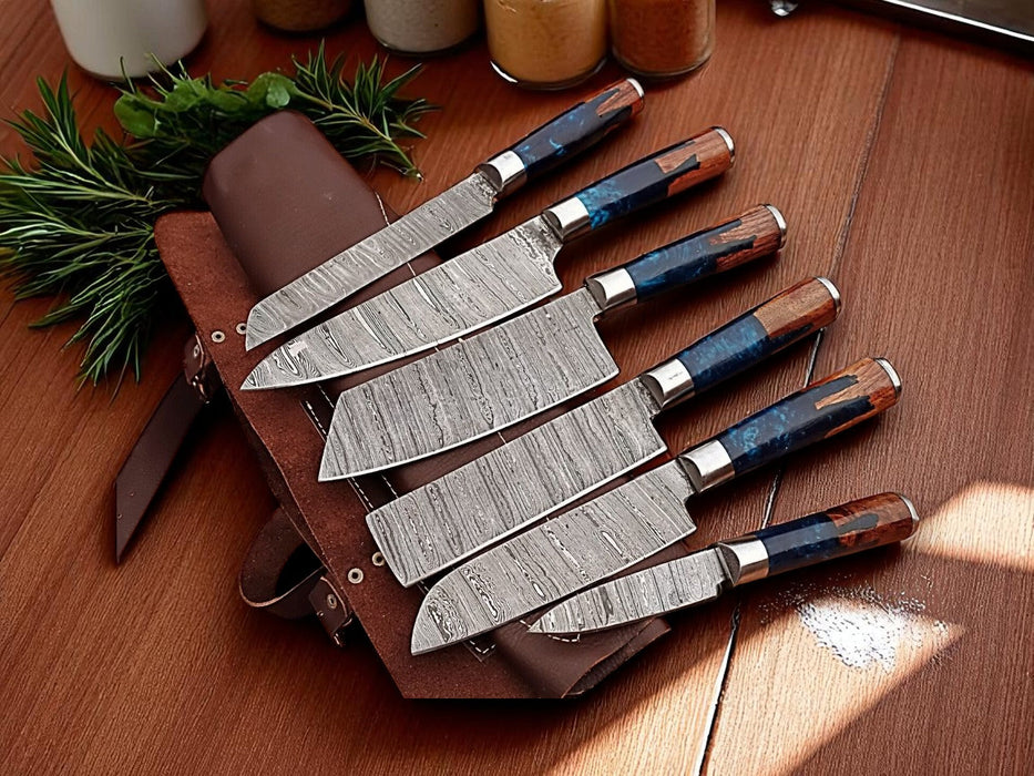 Premium Damascus Cooking Knives Set – Handmade — BuyAmerican