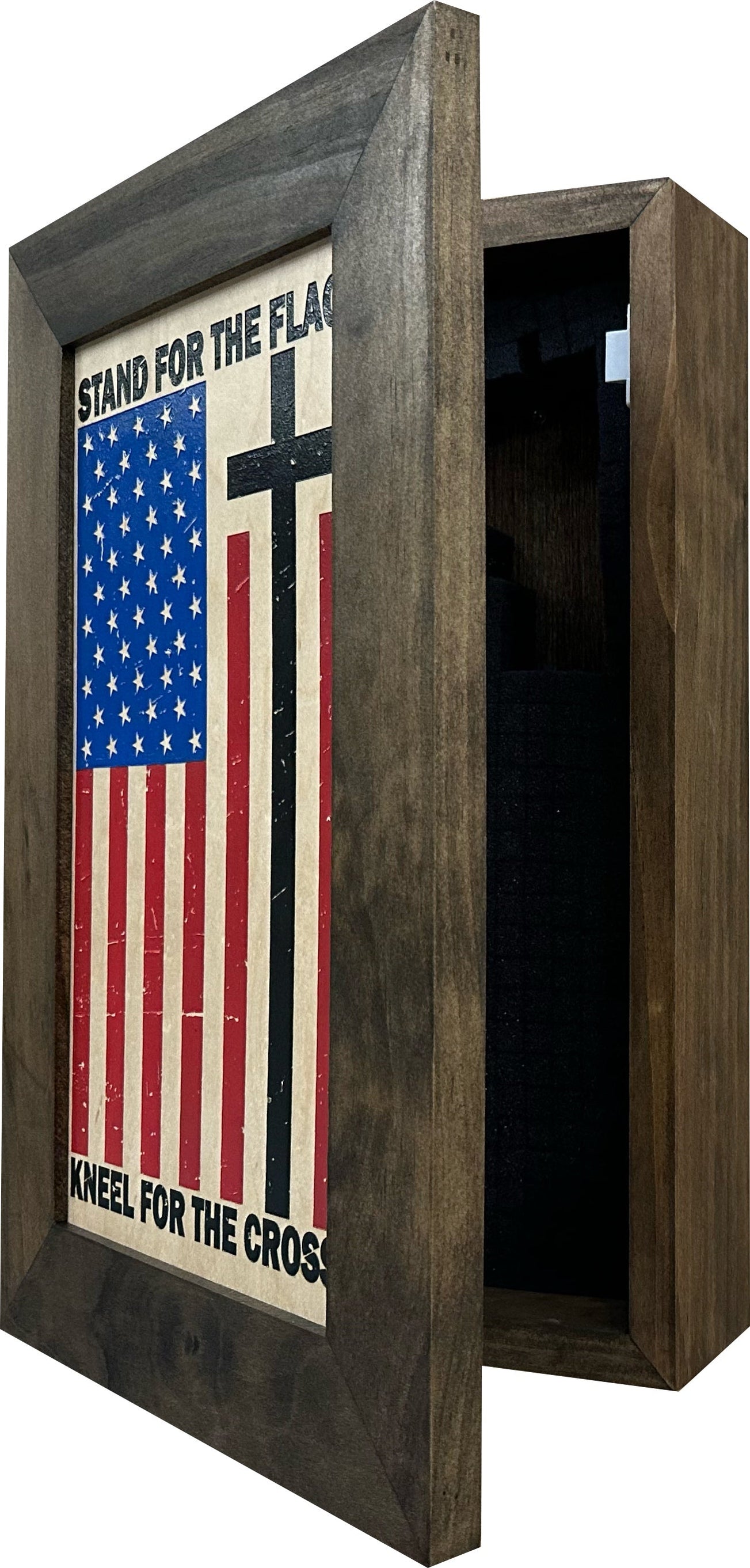 American Flag Hidden Gun Storage Cabinet - Stand For The Flag, Kneel F ...