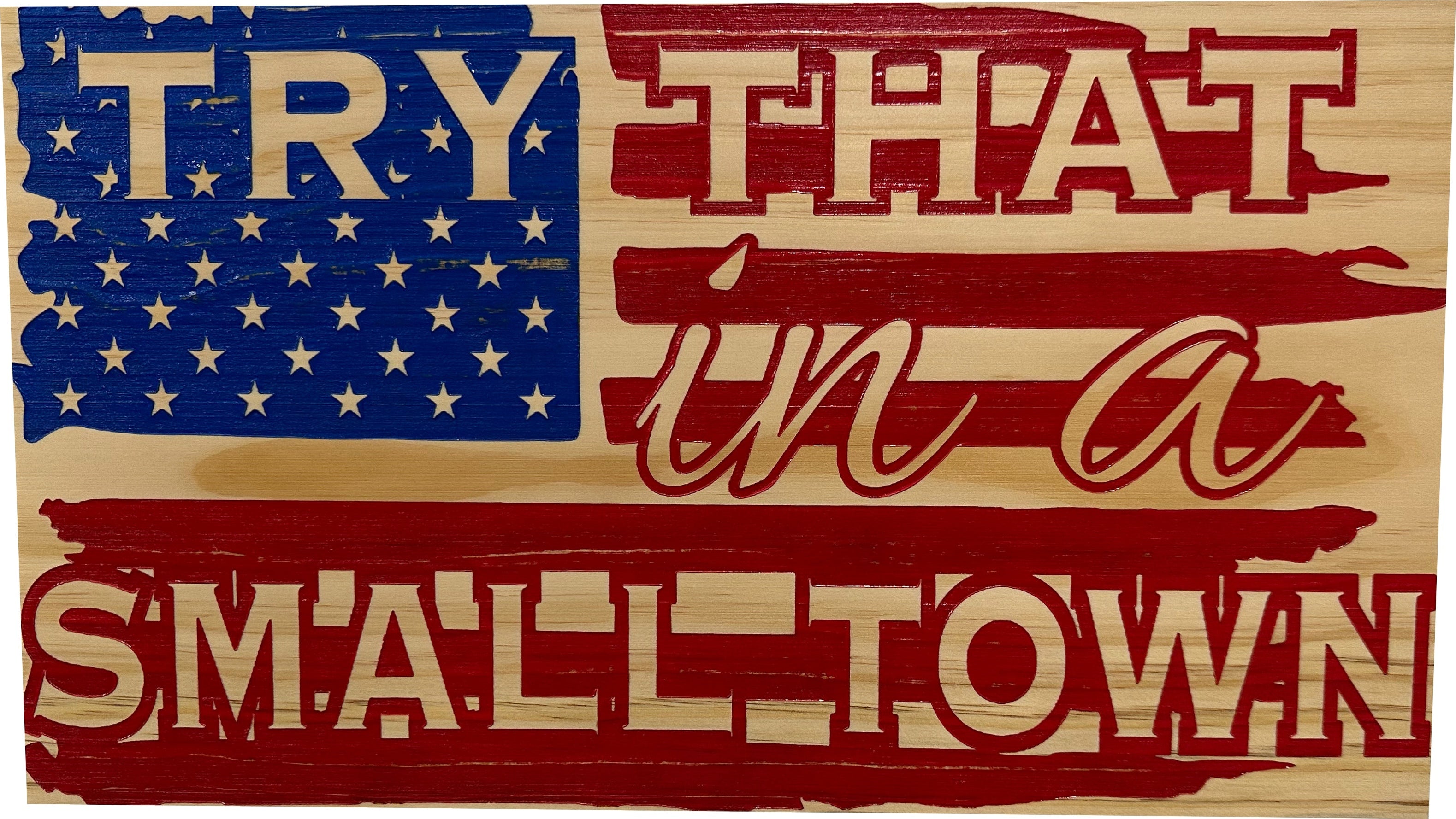 American Flag Try That In A Small Town Decorative and Secure Gun Cabin ...