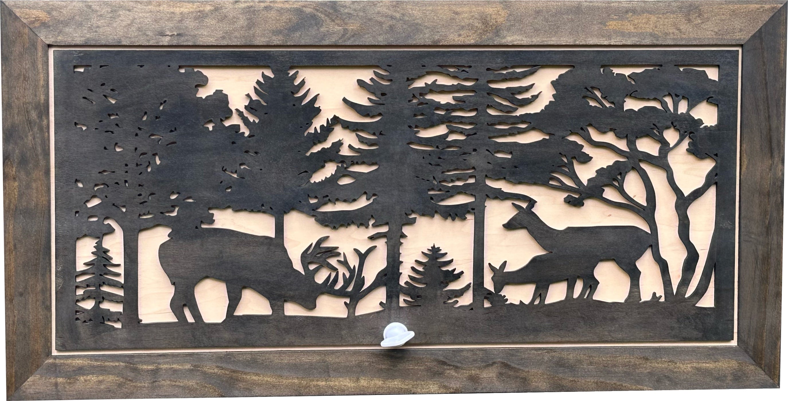 Large Hidden Gun Storage Cabinet Deer Scene Wall Decor - Deer In The W ...